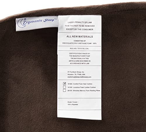 Visco Foam My Recommend Economic Seat Cushion Great for Office Chair, Car Seat, Wheel Chair, 3 lb, Brown