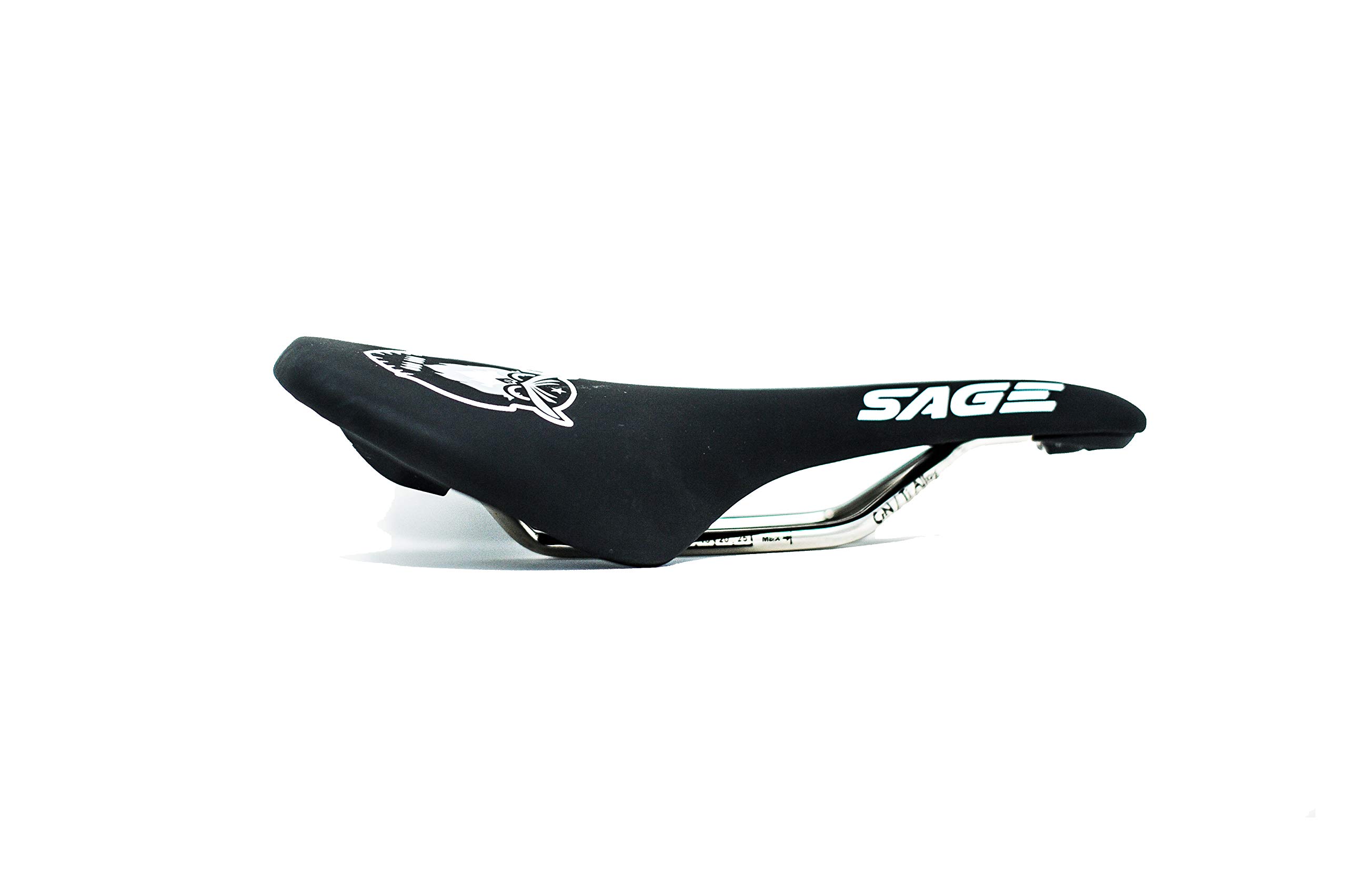 Sage Beccus Bike Saddle | Titanium Rails Bicycle Comfort Cushion Seat | Mountain Road Bikes Padded Cycling Seats | Men and Women Exercise Performance Cycle Accessories (143mm)