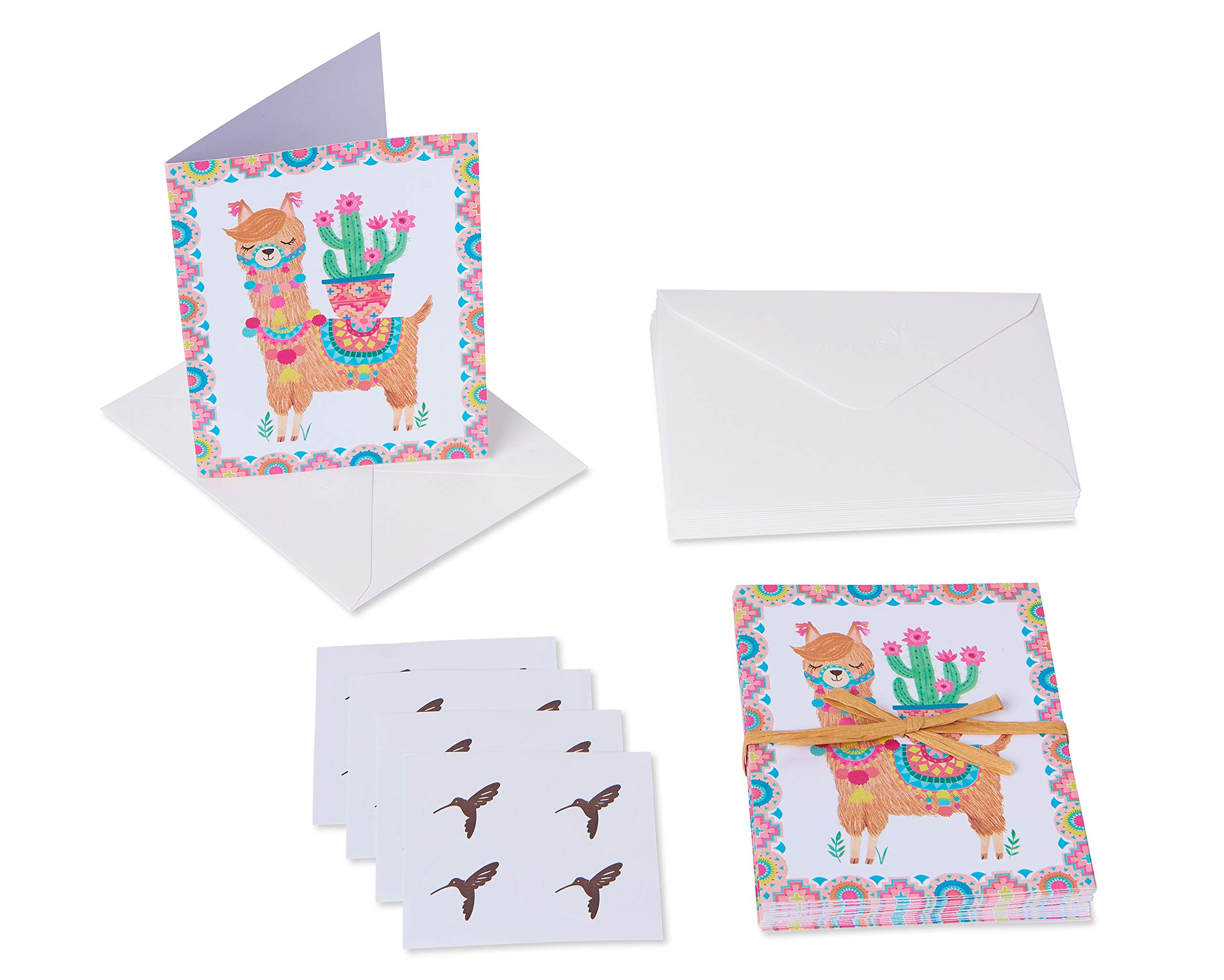 Papyrus Blank Cards with Envelopes, Llama (16-Count)