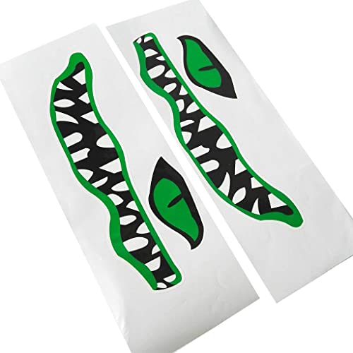 simhoa 1 Pair River Monster Mouth & Eye Decal Stickers for Kayak Canoe Boat - Green