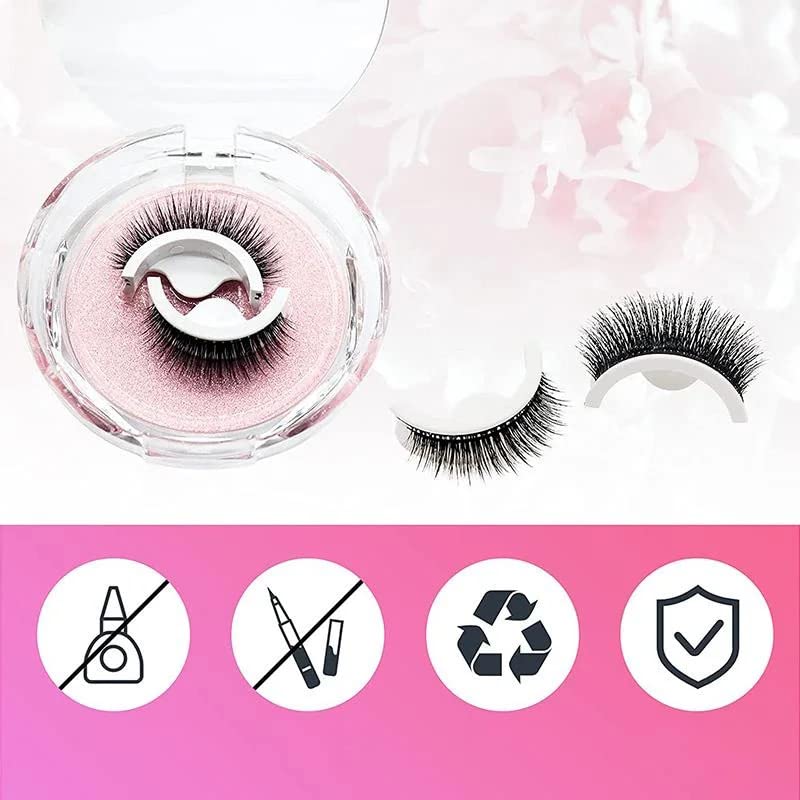 Self Adhesive Eyelashes, Reusable Self Adhesive Eyelashes, Self Adhesive Eyelashes Reusable Self Sticking, Reusable Eyelashes Self Adhesive, Reusable Self-adhesive Eyelashes Natural Look , Self Sticking, No Glue Eyelashes(2 Styles)