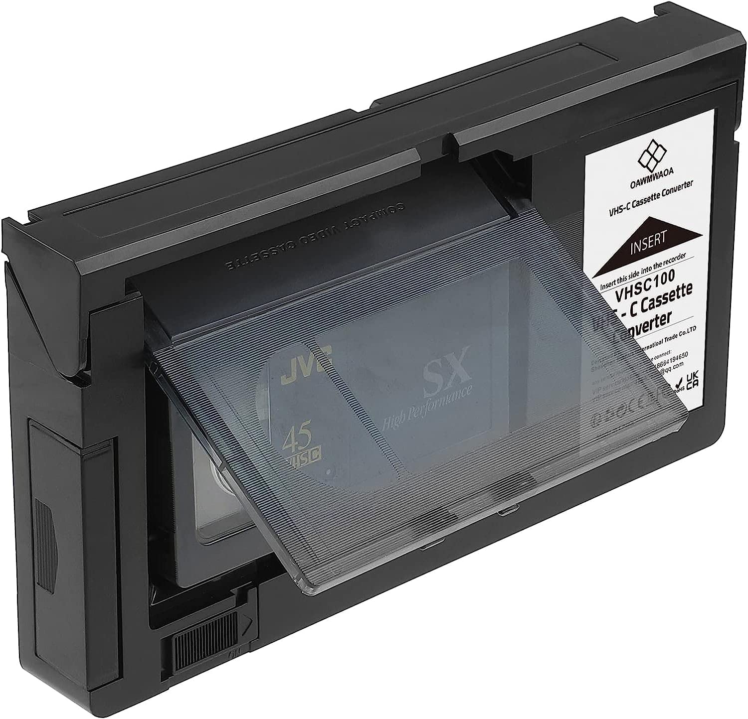 OAWMWAOA VHS-C Cassette Adapter Compatible with VHS-C SVHS Camcorders JVC RCA Panasonic Motorized VHS Cassette Converter Not Compatible with 8mm / MiniDV / Hi8