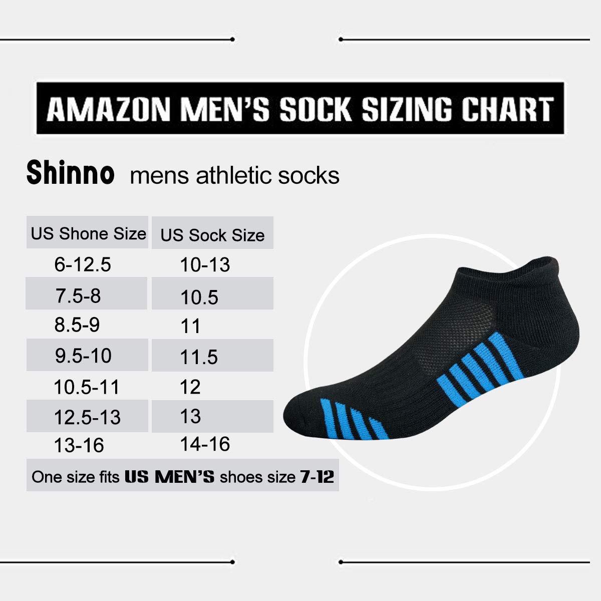 Shinno Mens Ankle Athletic Socks Low Cut Breathable Cushion