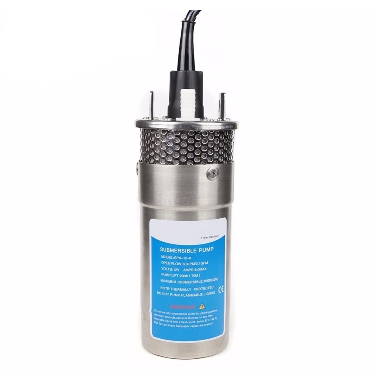 XuuSHA Hand Bilge Pump 12v/24v Large Flow Lift 70m Mini Submersible Solar Energy Water Pump Bilge Pump Automatic (Voltage : 12V 8L min)