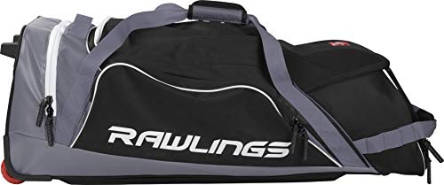 Rawlings | R1502 Wheeled Catcher's Bag | Baseball/Softball | Black
