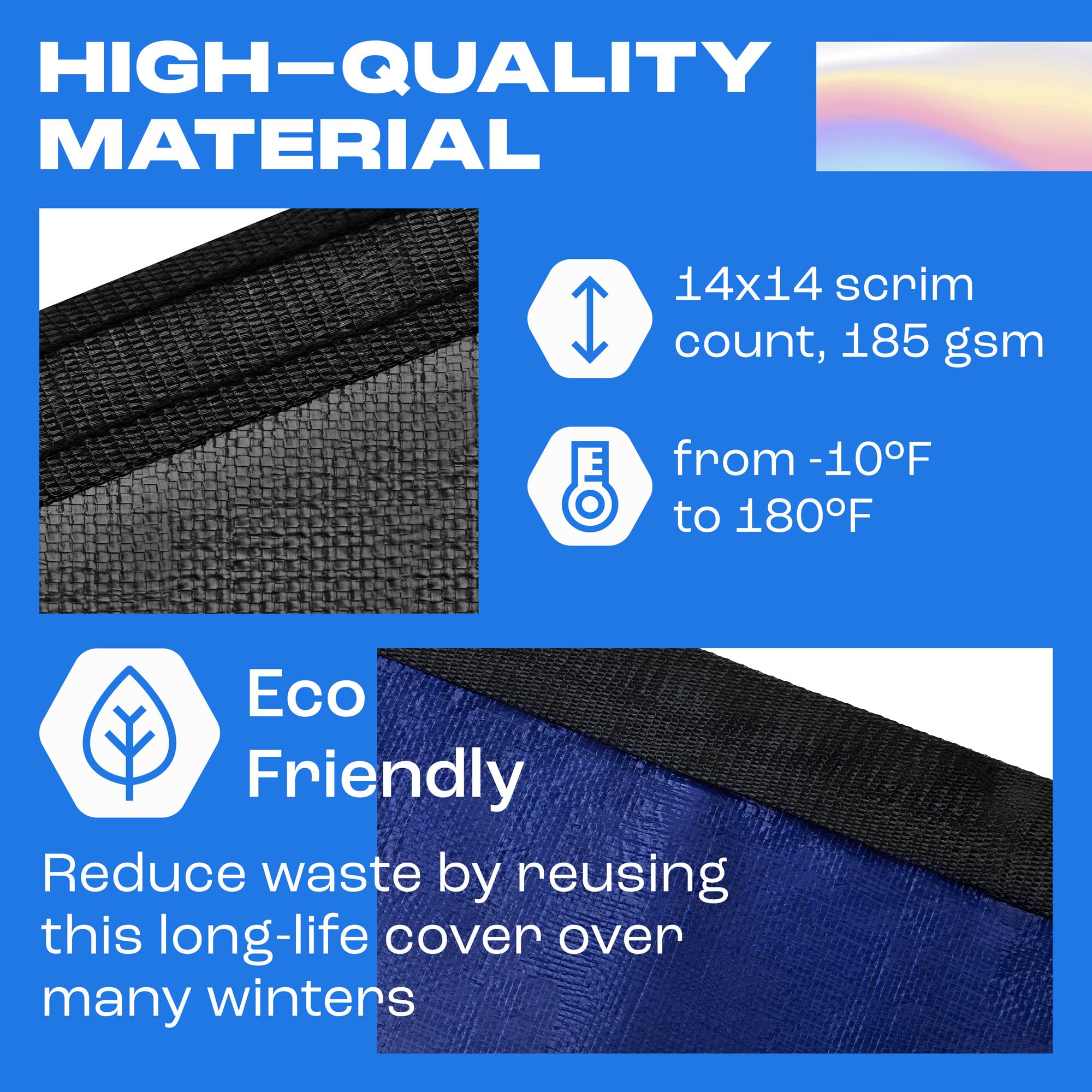Pool Cover for Oval Pool | 16 x 32-ft |Extra Thick & Durable Above-Ground Pool Cover | Sapphire Series of Premium Cold- and UV-Resistant | Above-Ground Pool Protection | by Yankee