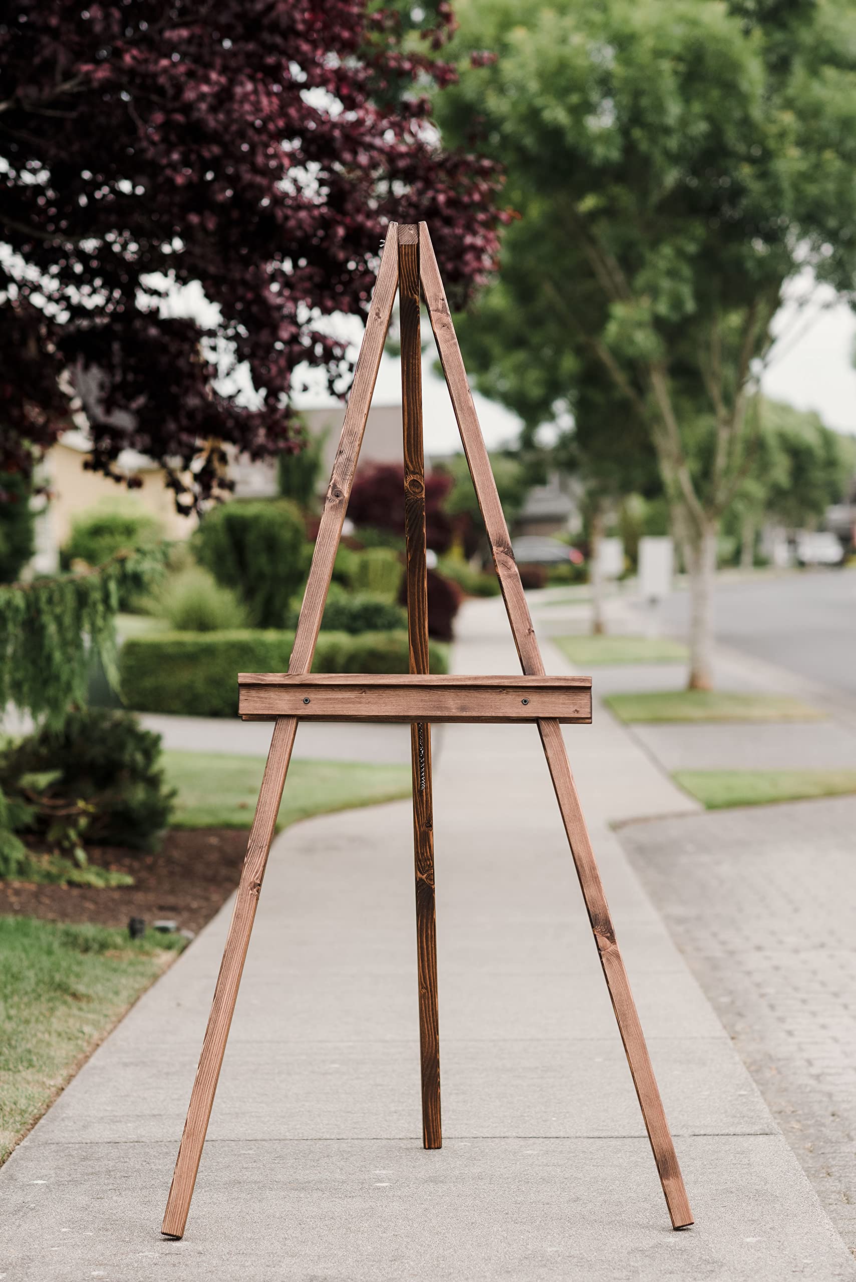 Wooden Easel - Wedding Sign Stand - Floor Easel For Welcome Sign - Large Art Display - Event Signage Holder (68" tall)