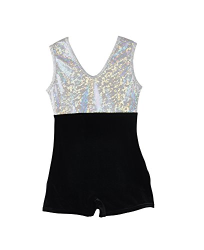Obersee Girl's Gymnastics Biketard, Black Velvet, CXS