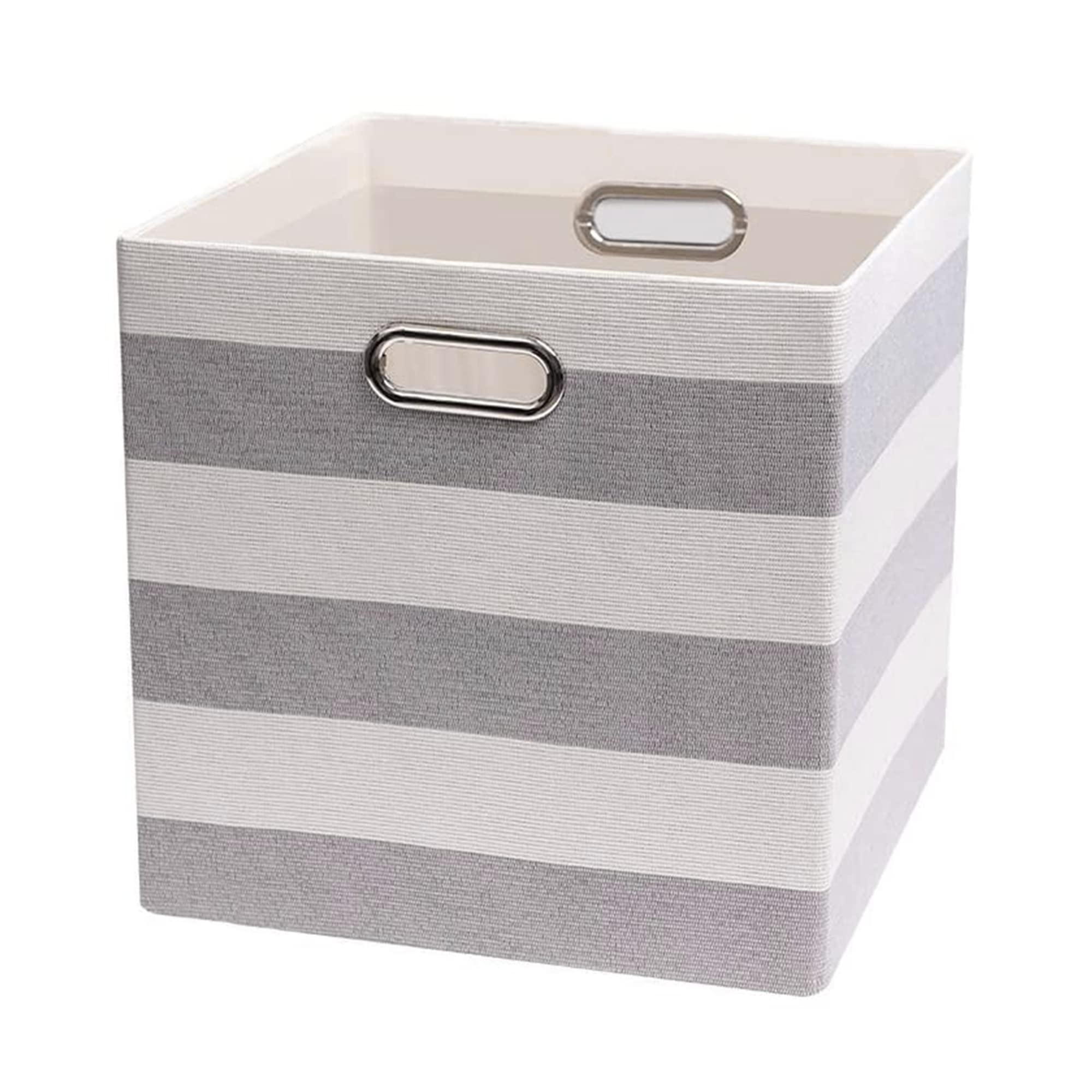 Posprica Storage Bins Storage Cubes,13×13 Collapsible Storage Boxes Containers Organizer Baskets for Nursery,Office,Closet,Shelf - 4pcs,Black-White Striped