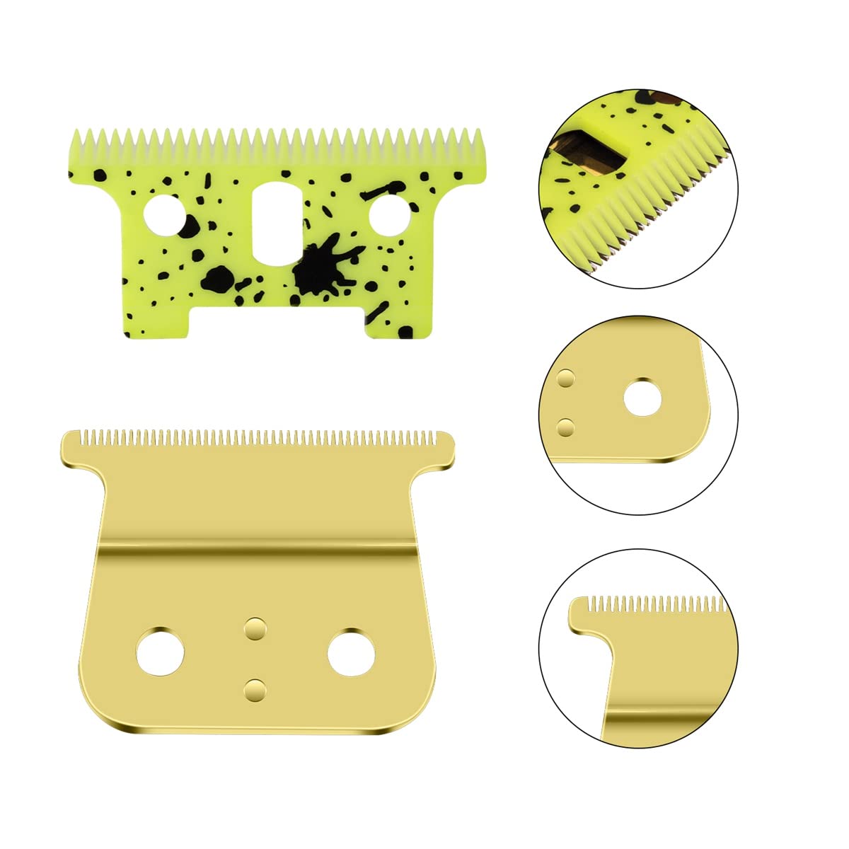 Replacement Blade for Andis T Outliner, Andis Gtx (Golden+Yellow Ceramic T Blade)