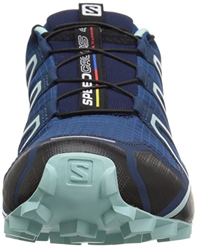 Salomon Women's Speedcross 4 W Trail Running Shoe, Poseidon/Eggshell Blue/Black, 8.5 M US