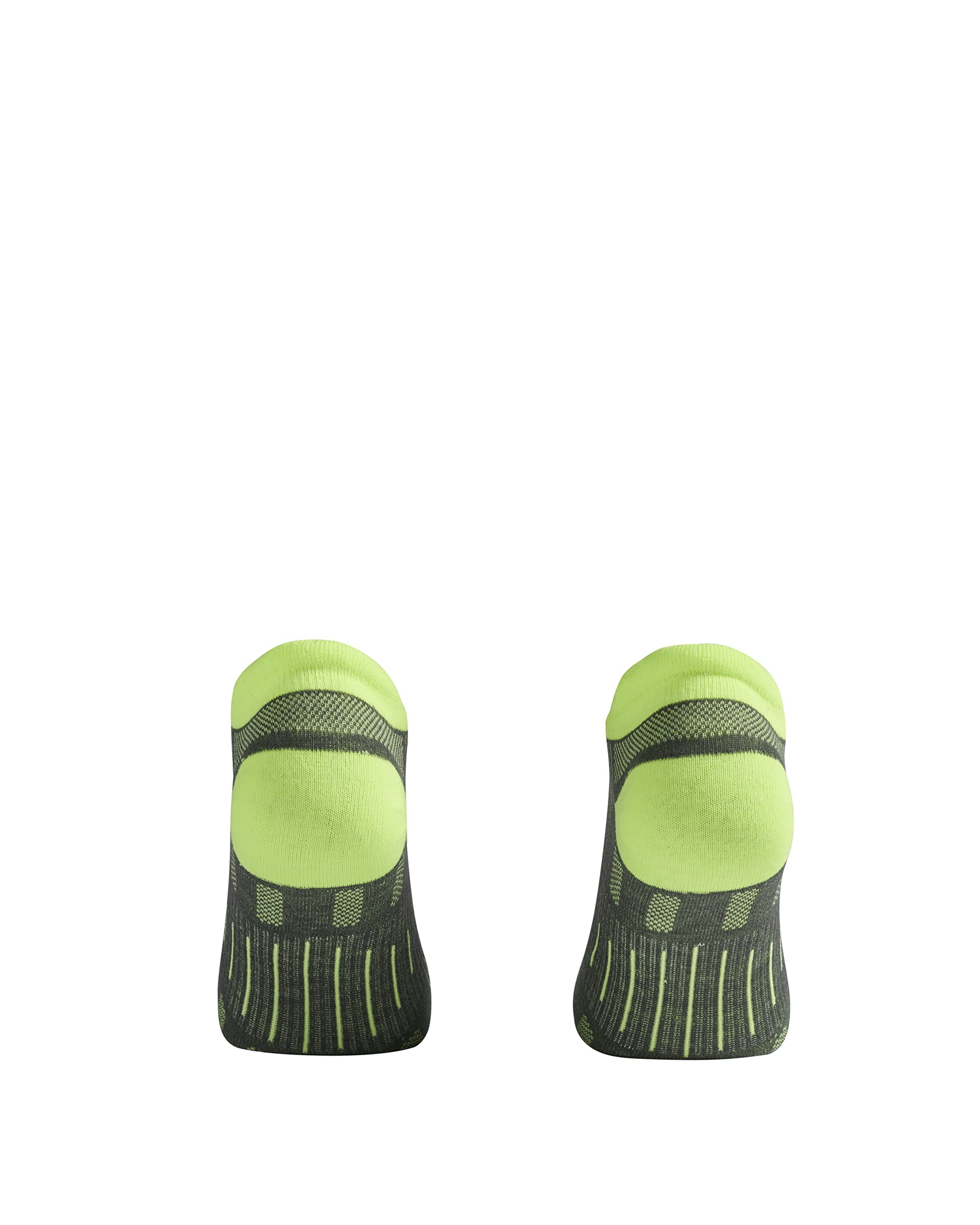 Wrightsock Eco Run Tab Socks | Guaranteed Blister Free | Breathable| Men | Women, Ash/Hi Vis Yellow, Medium