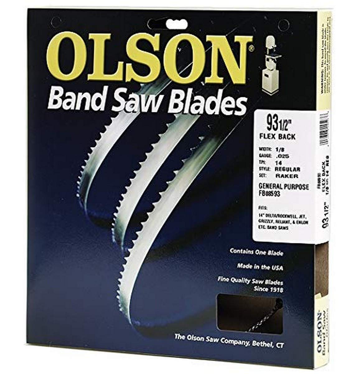 Olson Saw FB08593DB 1/8 by 0.025 by 93-1/2-Inch HEFB Band 14 TPI Regular Saw Blade
