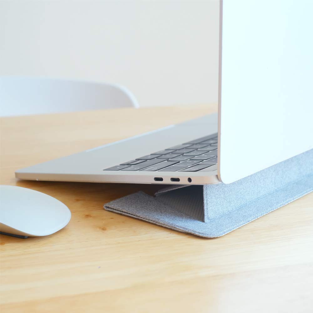 SenseAGE Flat Foldable Laptop Stand, Invisible Lightweight Laptop Stand, Anti-Slide and Portable Notebook Stand, Compatible with MacBook Air/MacBook Pro, Tablets and Laptops up to 15.4β, Denim Grey