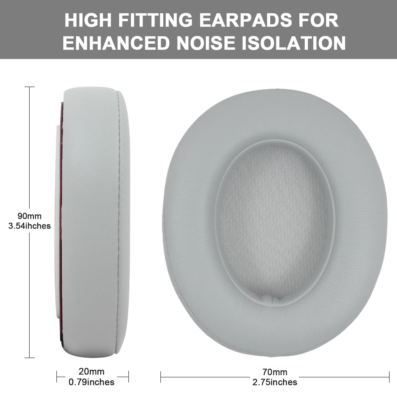 Replacement Ear Pads Cushions Compatible with Beats Studio 3.0/2.0, Headphone Ear Covers with High Density Memory Foam, Soft Leather, Adaptive Beats Noise Cancelling Headphones Replacement Earpads