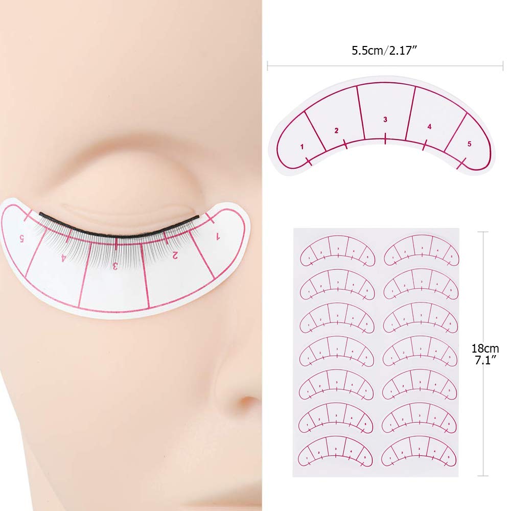 Practice Lashes for Eyelash Extensions Supplies, TopDirect 35 Pairs Training Lashes Practice Eyelash Strips Self Adhesive with 35 Pairs Eye Patches Stickers