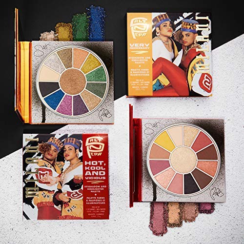 Salt-N-Pepa Hot, Kool And Vicious Eyeshadow and Highlighter Palette - Eyeshadow Palette and Highlighter Makeup - 12 Colors Highly Pigmented Matte Shimmer Eye Shadow Makeup Palette Kit