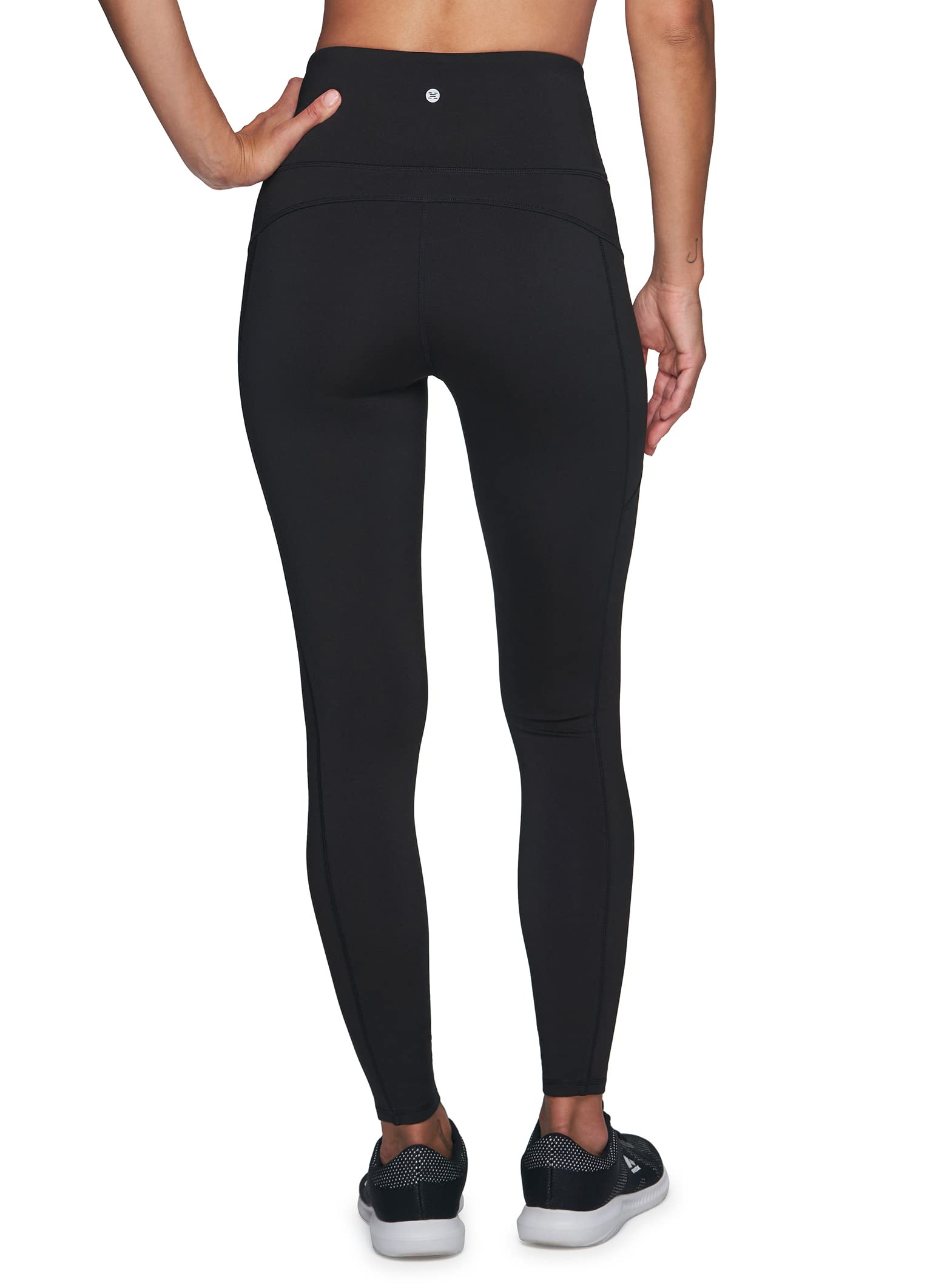 RBX Women's Fleece Lined Legging with Zip Pockets Full Length Outdoor Fleece Legging Zipper Pocket Solid Black S