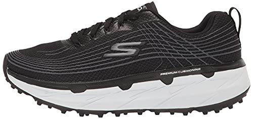 Skechers Men's Go Ultra Max Spikeless Golf Shoe, Black/White, 10.5