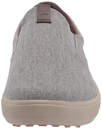 Skechers Men's Drive 4 Course Relaxed Fit Canvas Slip on Golf Shoe, Brown, 10.5