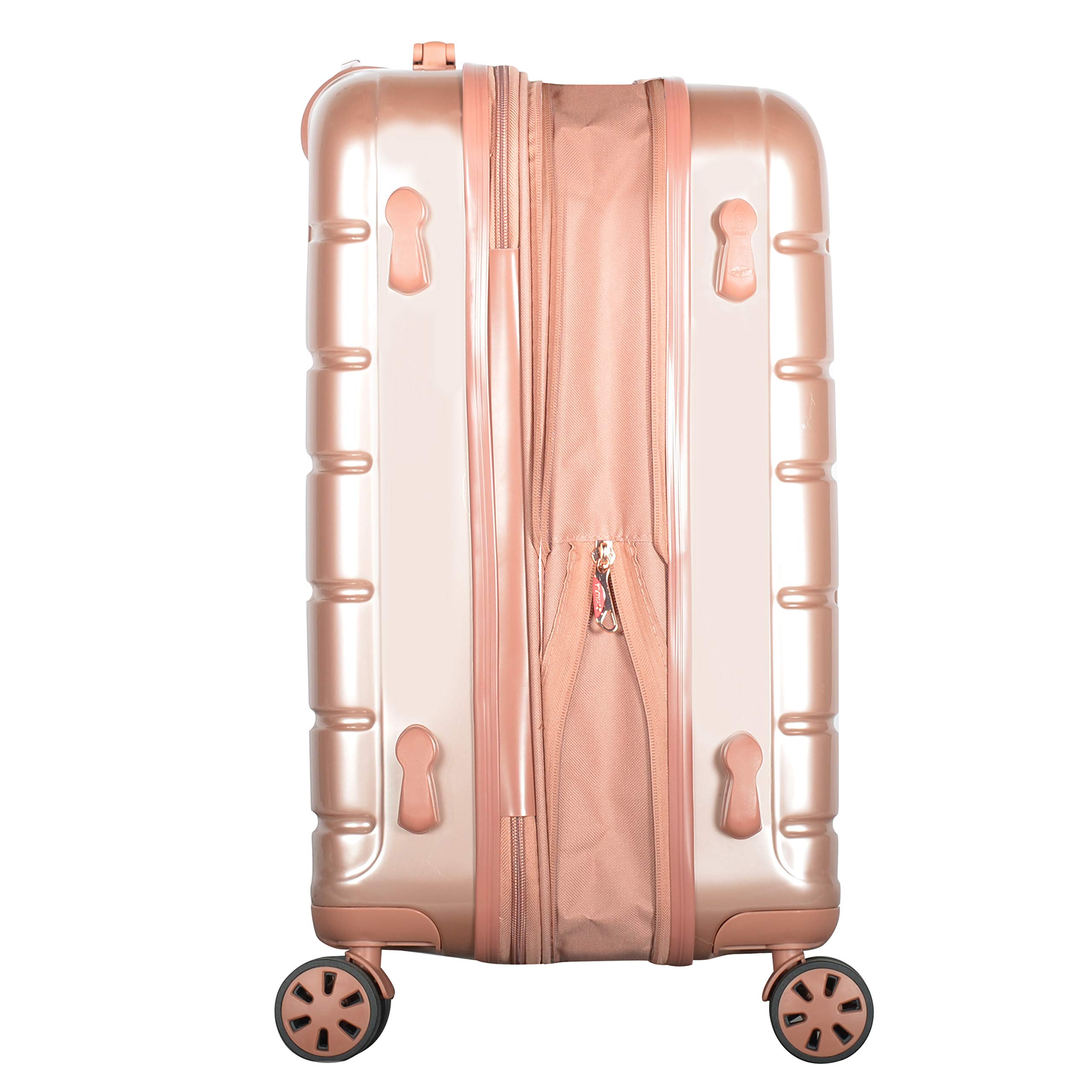 Olympia U.S.A. Nema Expandable Hardside Spinner Luggage w/TSA Lock, Available in 3-Piece Set/22-inch/25-inch/29-inch, Rose Gold