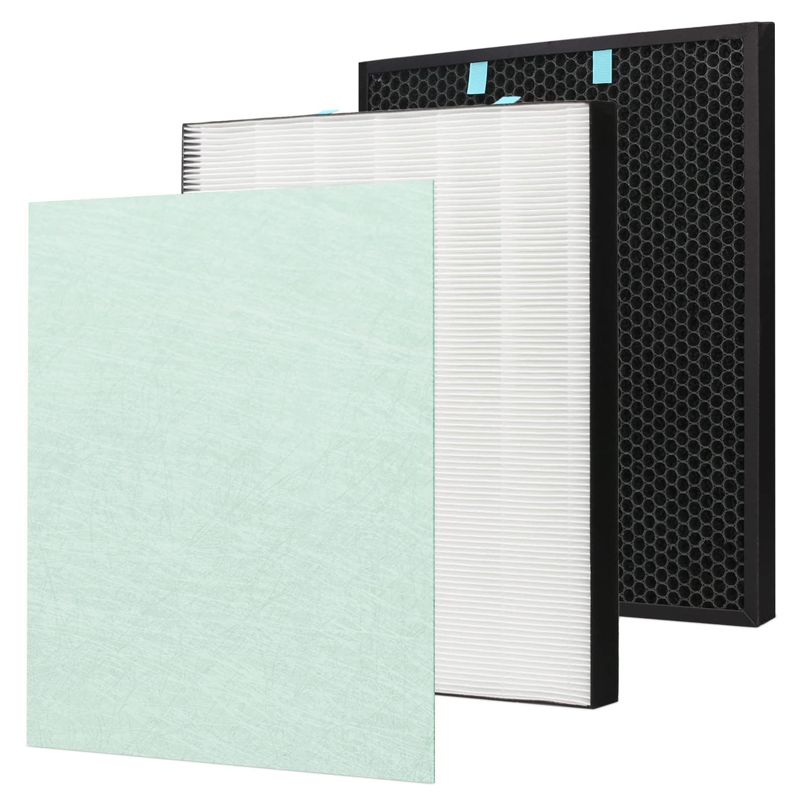 Replacement Post Filter and Carbon Pre Filter compatible for Bissell Air400, 1 Pre Filter + 1 Carbon Post Filter, Compared to Part # 2521 and 2520