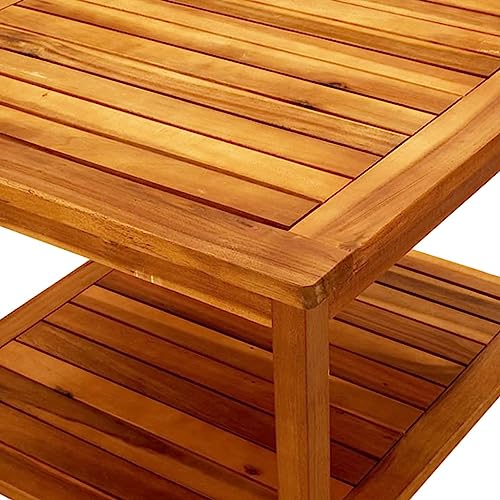 QJBSAVVA Coffee Table 23.6"x23.6"x17.7" Solid Acacia Wood,Bedside Tables Side Tables End Tables Entrance Tables Suitable for Meeting Rooms, Reception Rooms, Offices