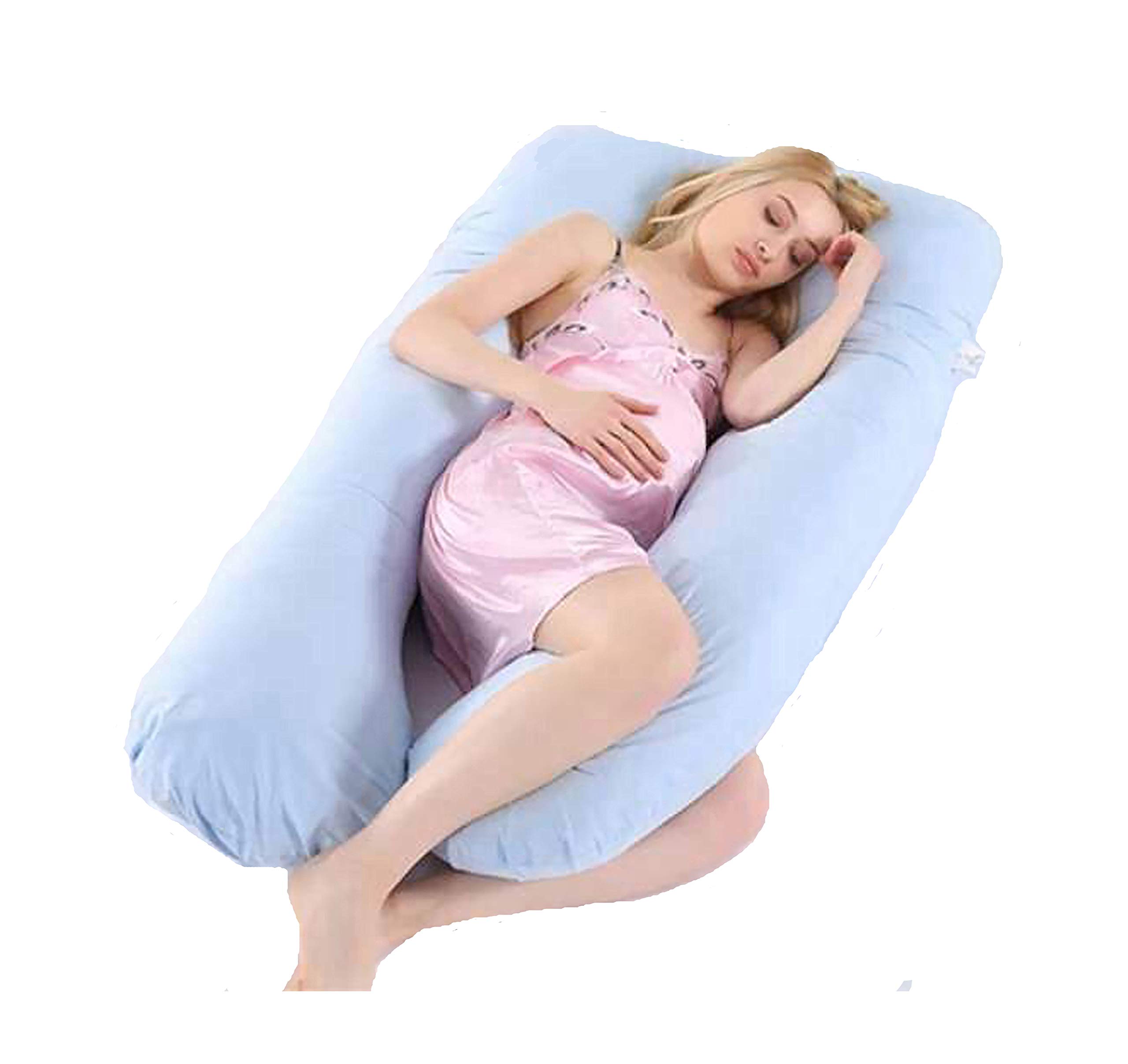 Pregnancy Pillow U-Shape Full Body Pillow Maternity Support for Back Neck Belly Leg Hips Pregnant Women Cushion - Blue