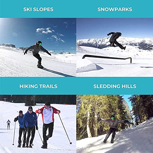 WUJIBAGUA Children's Ski Skate, Mini Short Skiboard Snowblades Adjustable Bindings Portable Snow Shoes Board Winter Skiing Equipment