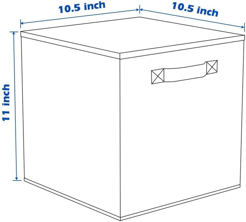 PowerKing Collapsible Storage Cubes with Handles, Fabric Foldable Bins for Closet Shelves, Durable Organization Storage Bins, 10.5'' x 11'' x 10.5'' (2Pack, Grey Stripes),(809-P2)