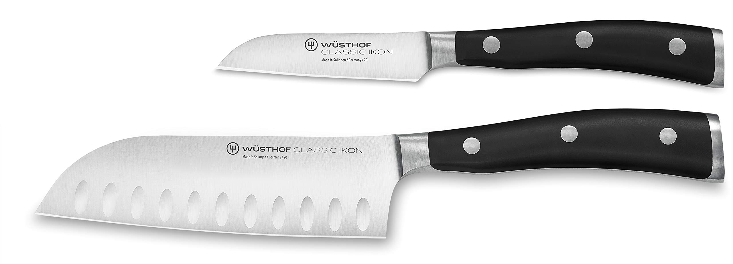 WÜSTHOF Classic IKON 2-Piece Mini Asian Chef's Knife Set, Black