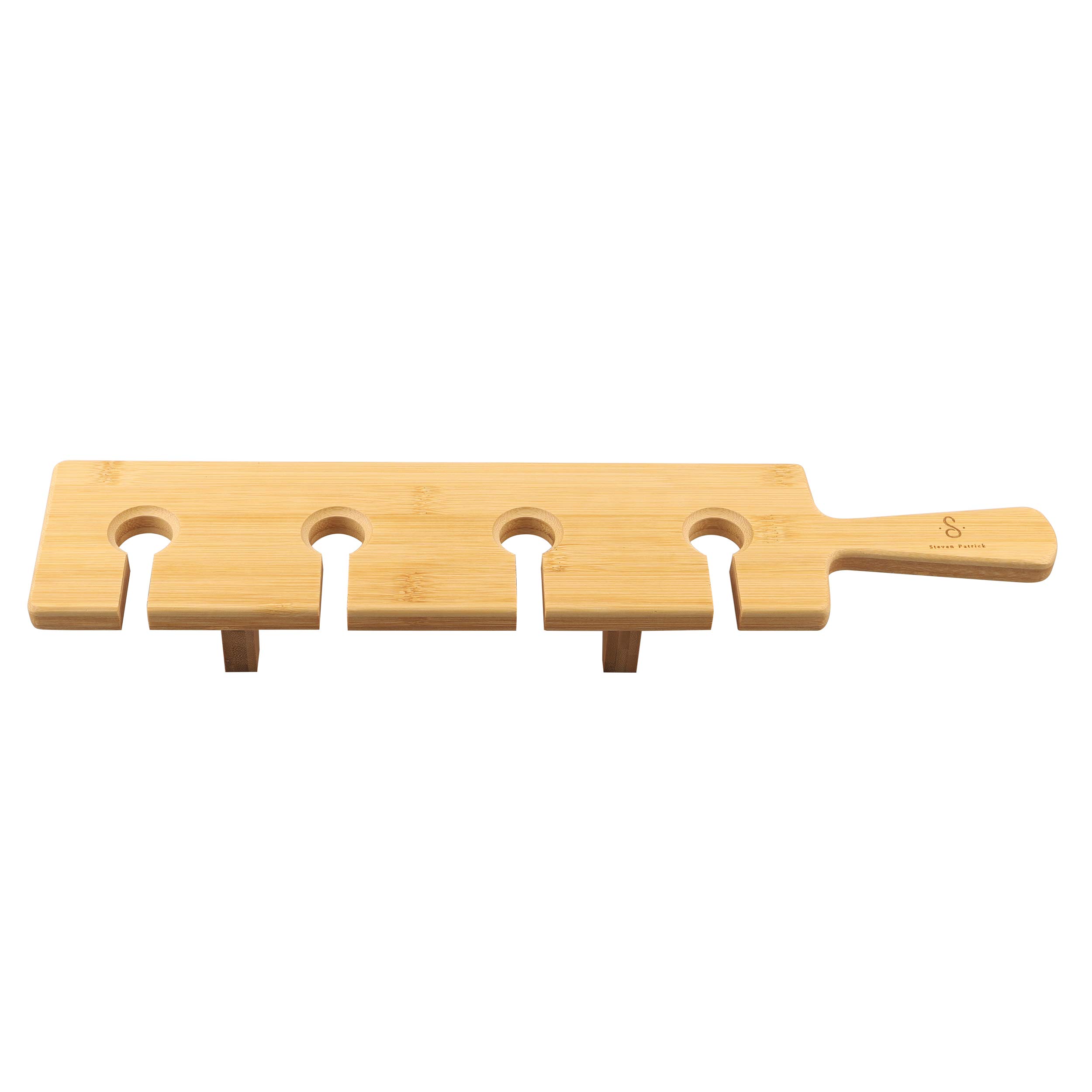 Steven Patrick Wine Tasting Kit – 4 Acrylic Wine Glasses and Wooden Serving Paddle – this Wine Flight Tasting Set is ideal for a Wine Party or Paddle Board Wine Tasting