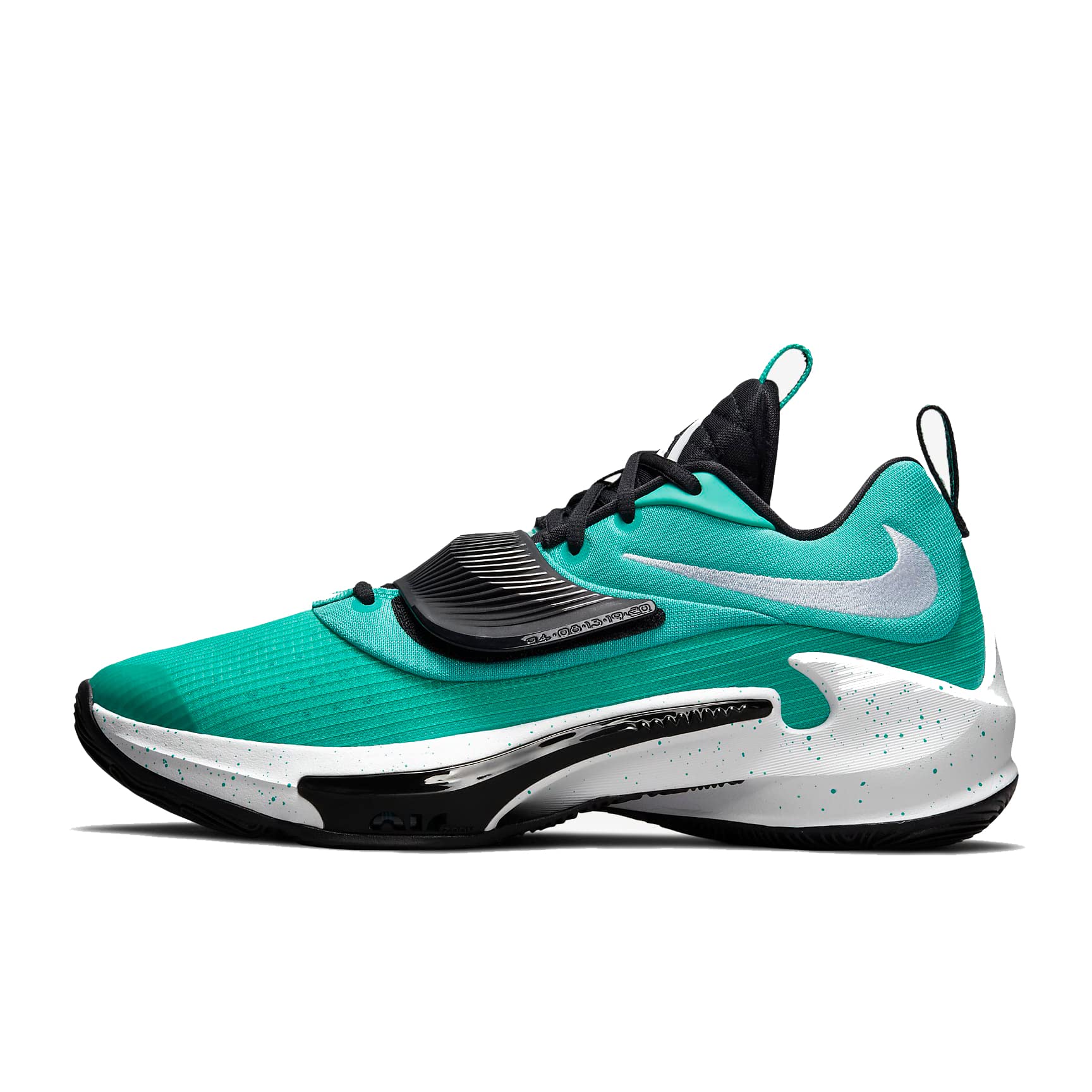 Nike Zoom Freak 3 Mens Basketball Shoes Clear Jade/White-Black Size 9.5