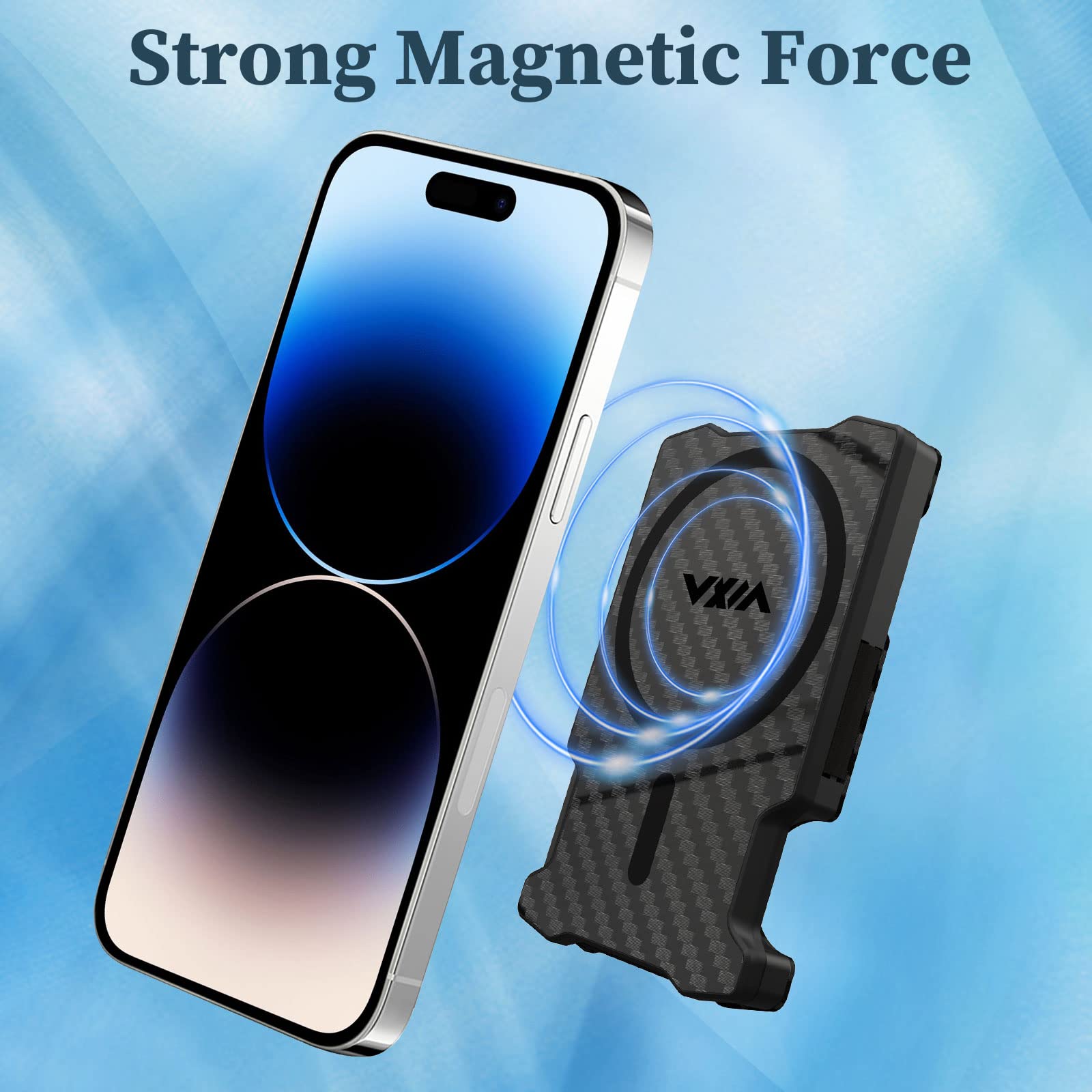 WXM Mens Wallet with Magnetic Card Wallet Holder Real Carbon Fiber RFID Blocking Minimalist Mens Gift
