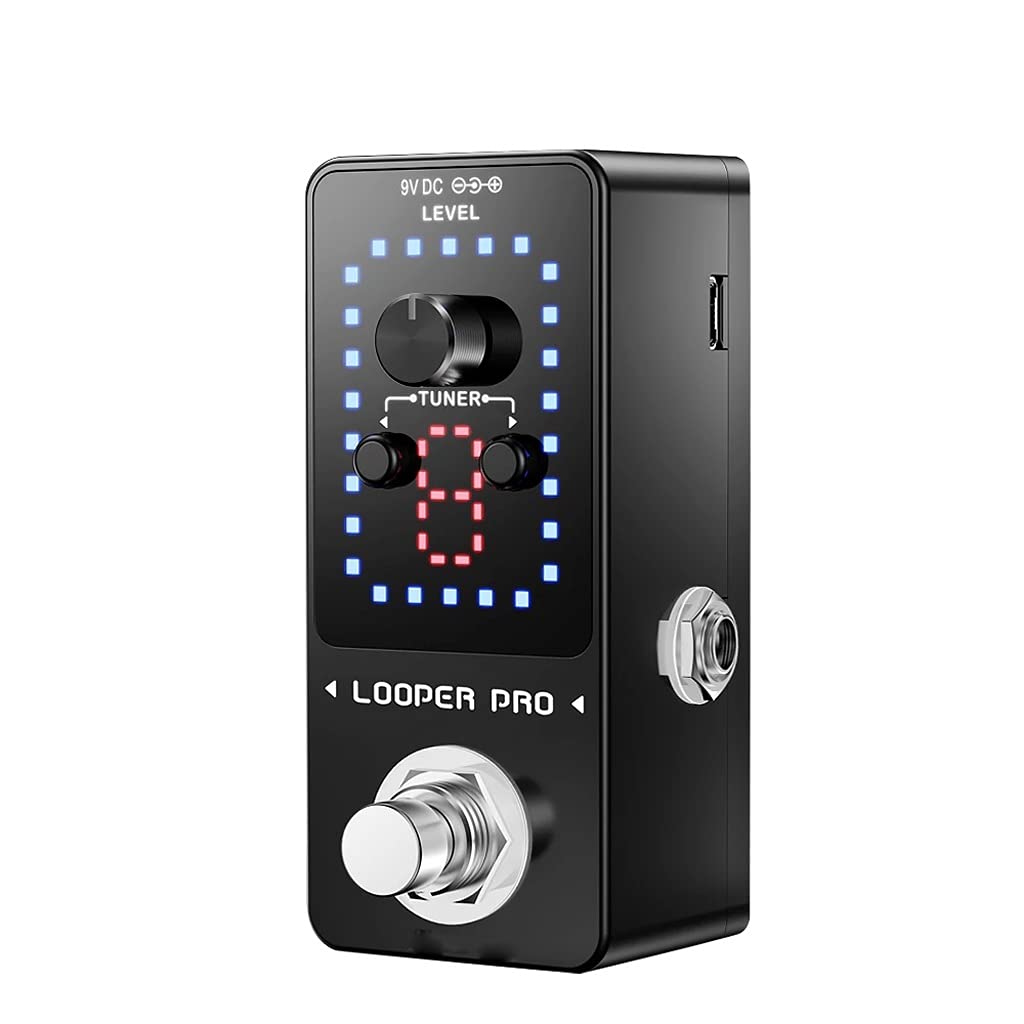 WYFDP Loop Guitar Pedal 9 Loops Total 40 Minutes Recording Time Unlimited Overdubs Tuner Function Guitar Accessories