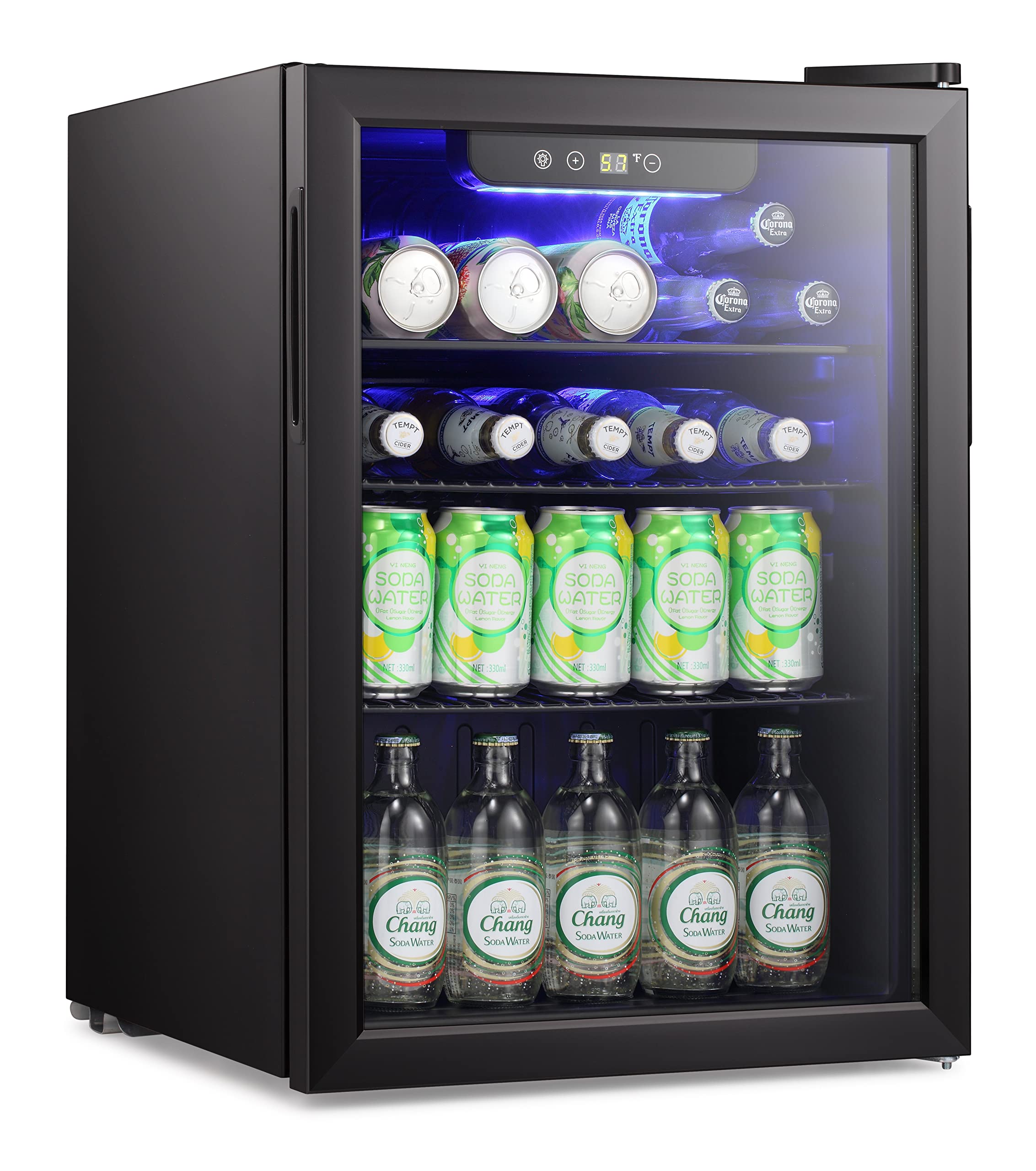 Xbeauty 120 Cans Wine Cooler Refrigerator with Temperature Control Cabinet Beverage Refrigerator Low Noise Freestanding Wine Refrigerator for Home/Office/Bar(Noble Black)