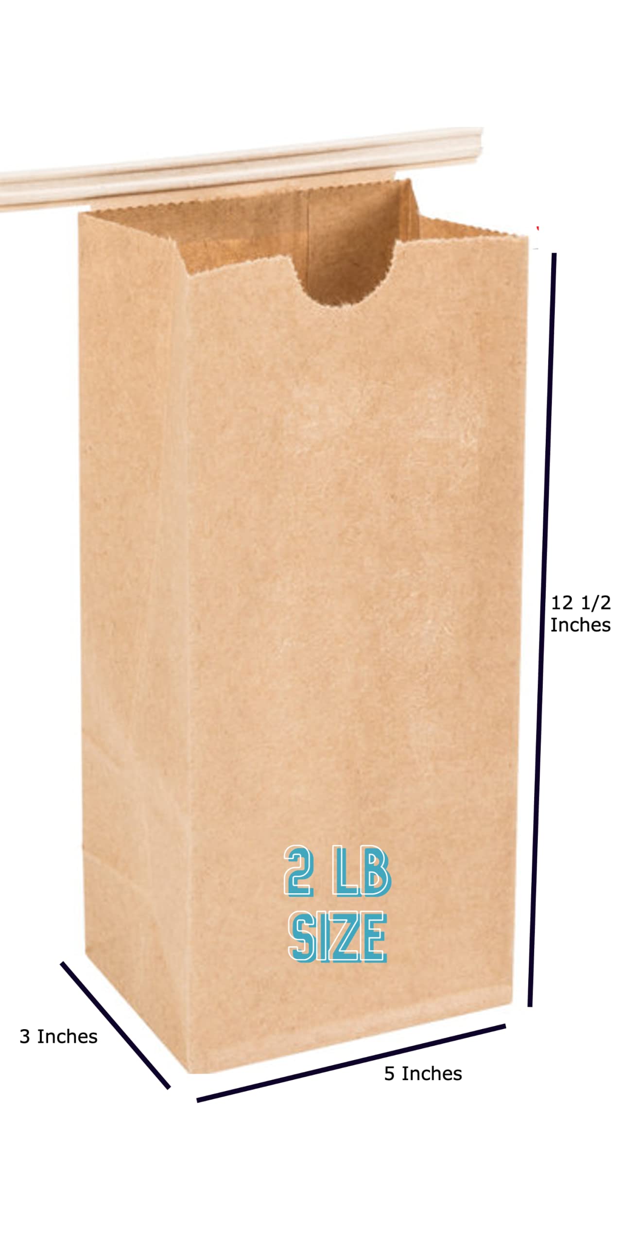 Resealable Kraft Tin Tie Poly-lined Bags Coffee Bags Reclosable Tin Tie Bags without window - 2 Lb - 50 Pack