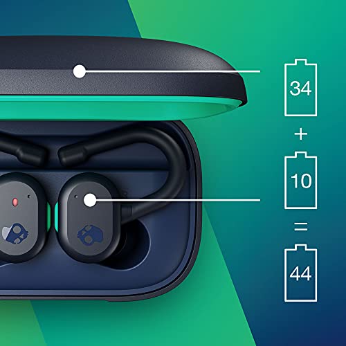 Skullcandy Push Active In-Ear Wireless Earbuds, 43 Hr Battery, Skull-iQ, Alexa Enabled, Microphone, Works with iPhone Android and Bluetooth Devices - Dark Blue/Green