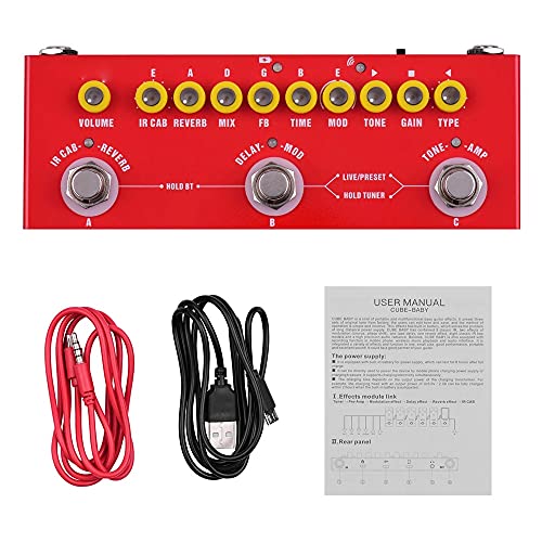 WYFDP Portable Multi-Functional Electric Guitar Effects Pedal Guitar Built-in Battery Phone Recording Guitar Pedal
