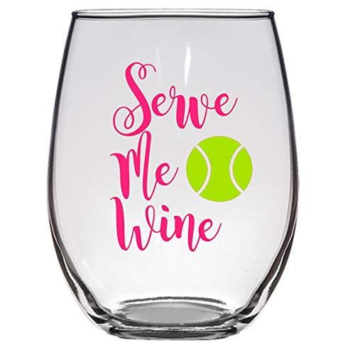 Serve Me Wine Tennis Wine Glass, 21 Oz, Tennis Gift
