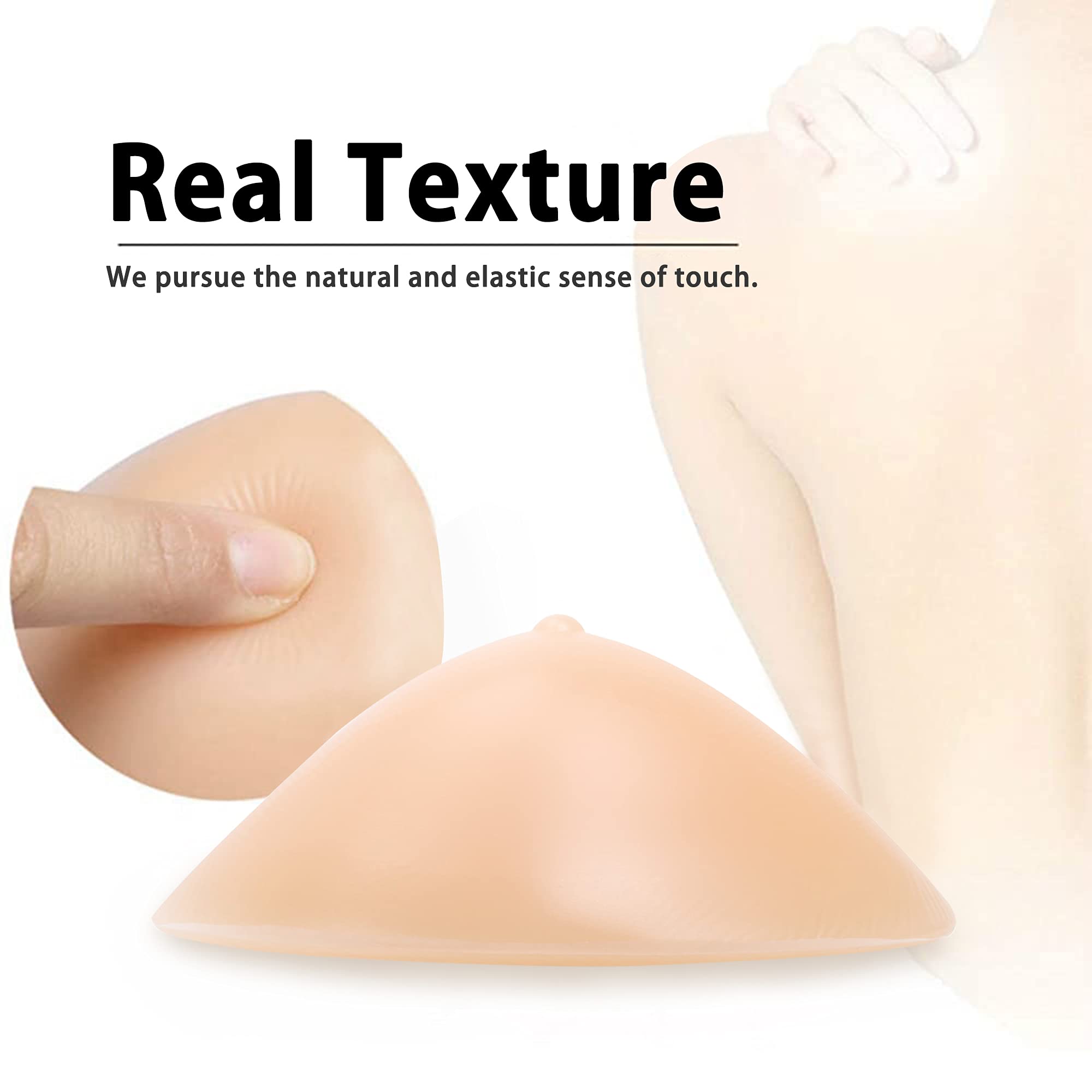 OMMITO Silicone Breast Form Enhancer Mastectomy Prosthesis Triangle Bra Pad (1 Piece) B+ Cup