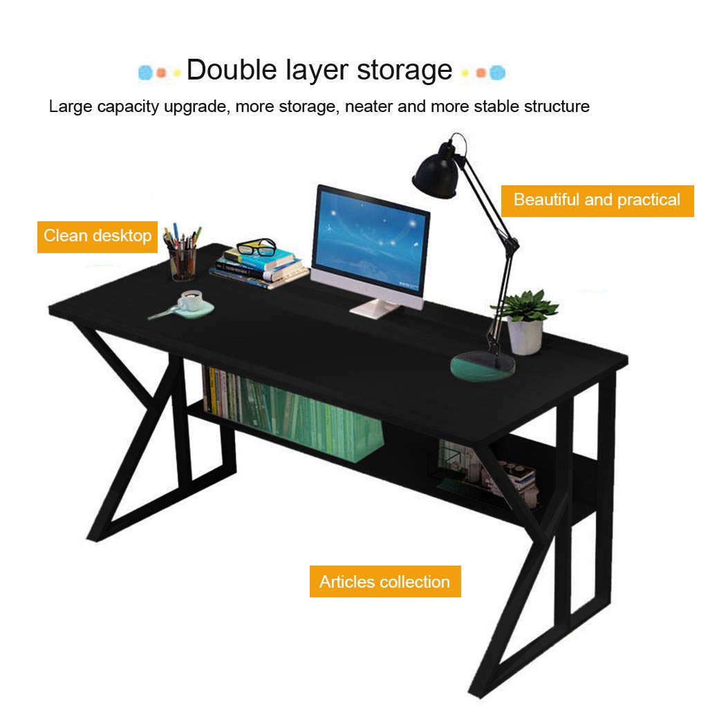 OKBOP Computer Desk, Gaming Desk, Modern Economic Small Home Office Desk with Storage Shelves Under Desk, 47 Inch Student Writing Desk Table Wood