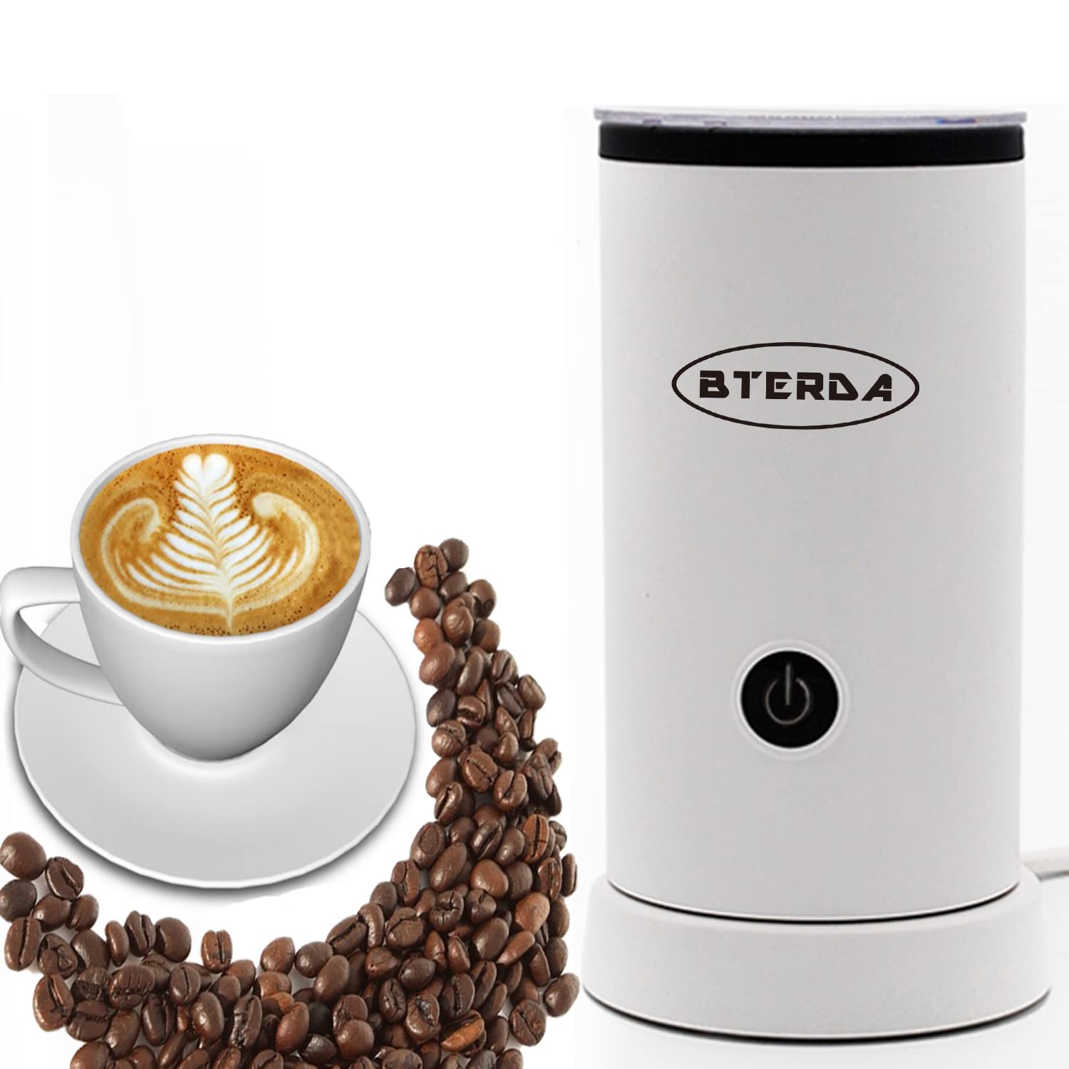 Milk Frother,Automatic Milk Warmer,8.11oz/300ml Electric Milk Steamer,Hot/Cold Stainless Steel Milk Frother,Milk Foam Maker with LED Touch Screen for Coffee/Hot Chocolate/Latte/Cappuccinos (SWT)