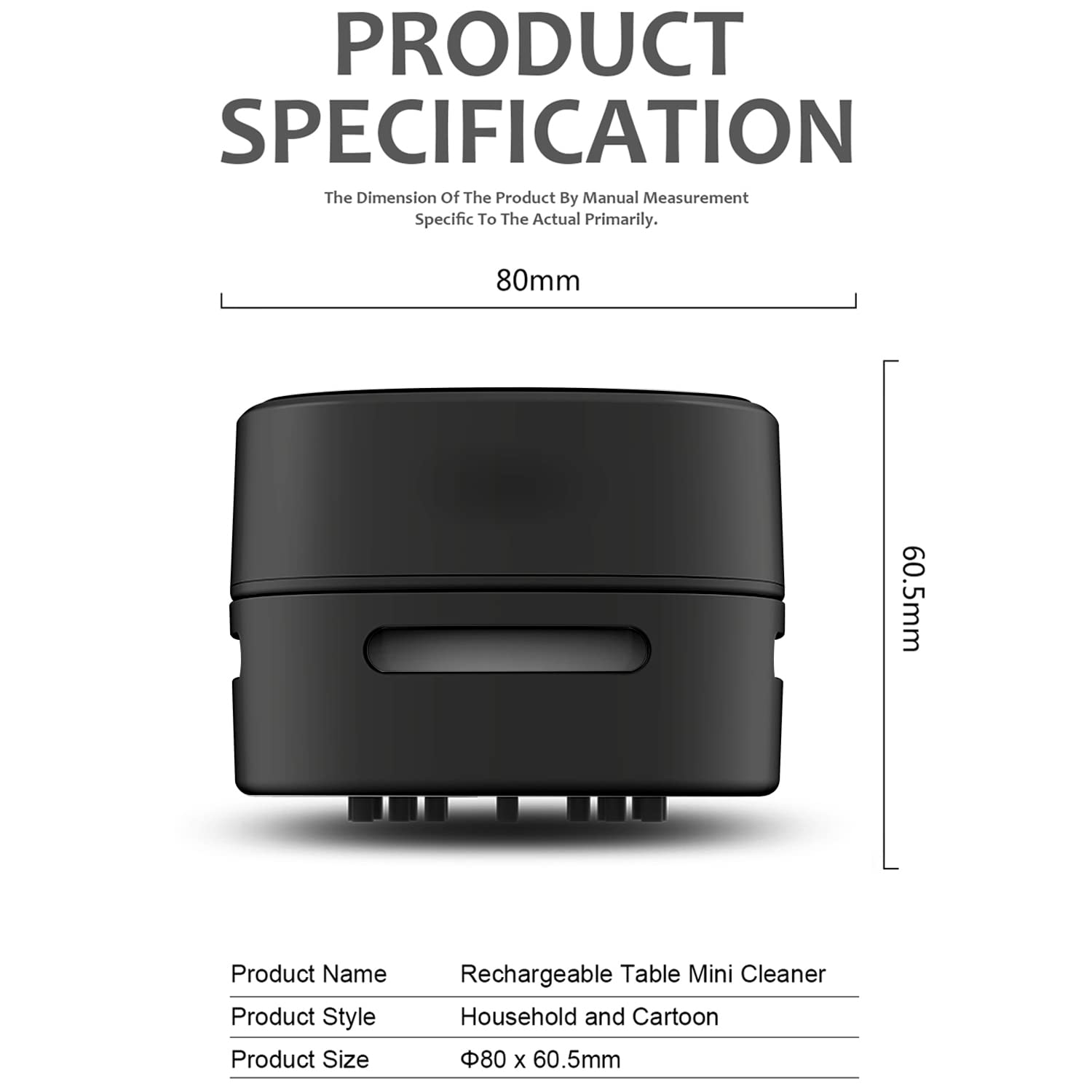 ODISTAR Desktop Vacuum Cleaner, Mini Table dust Sweeper Energy Saving,High Endurance up to 400 mins,360º Rotatable Design for Keyboard/Home/School/Office (Black)