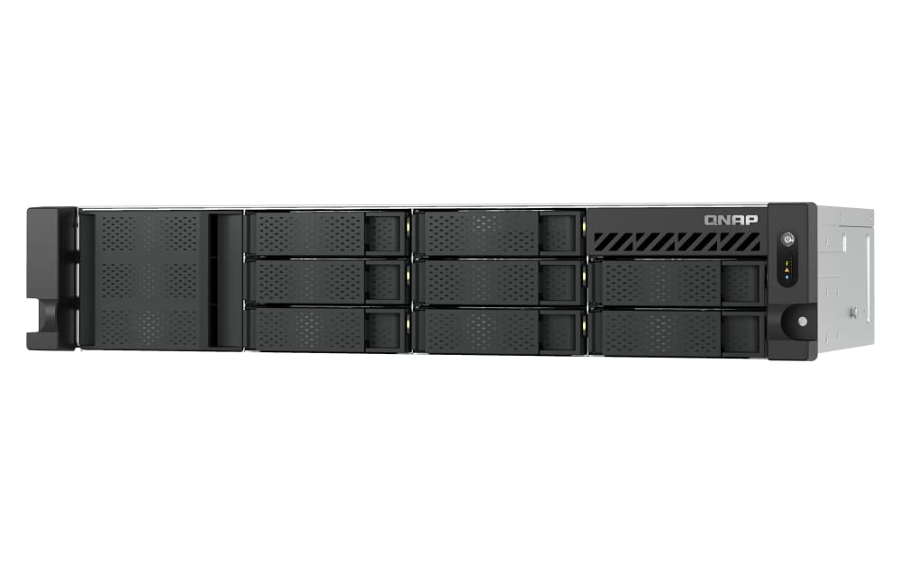 QNAP TS-855eU-RP-8G-US 8 Bay High-Speed 2U Short-Depth rackmount NAS with Dual-2.5GbE, Intel Atom CPU, Redundant 300W PSU, 8GB DDR4 Memory and 8-core Computing Power (Diskless)
