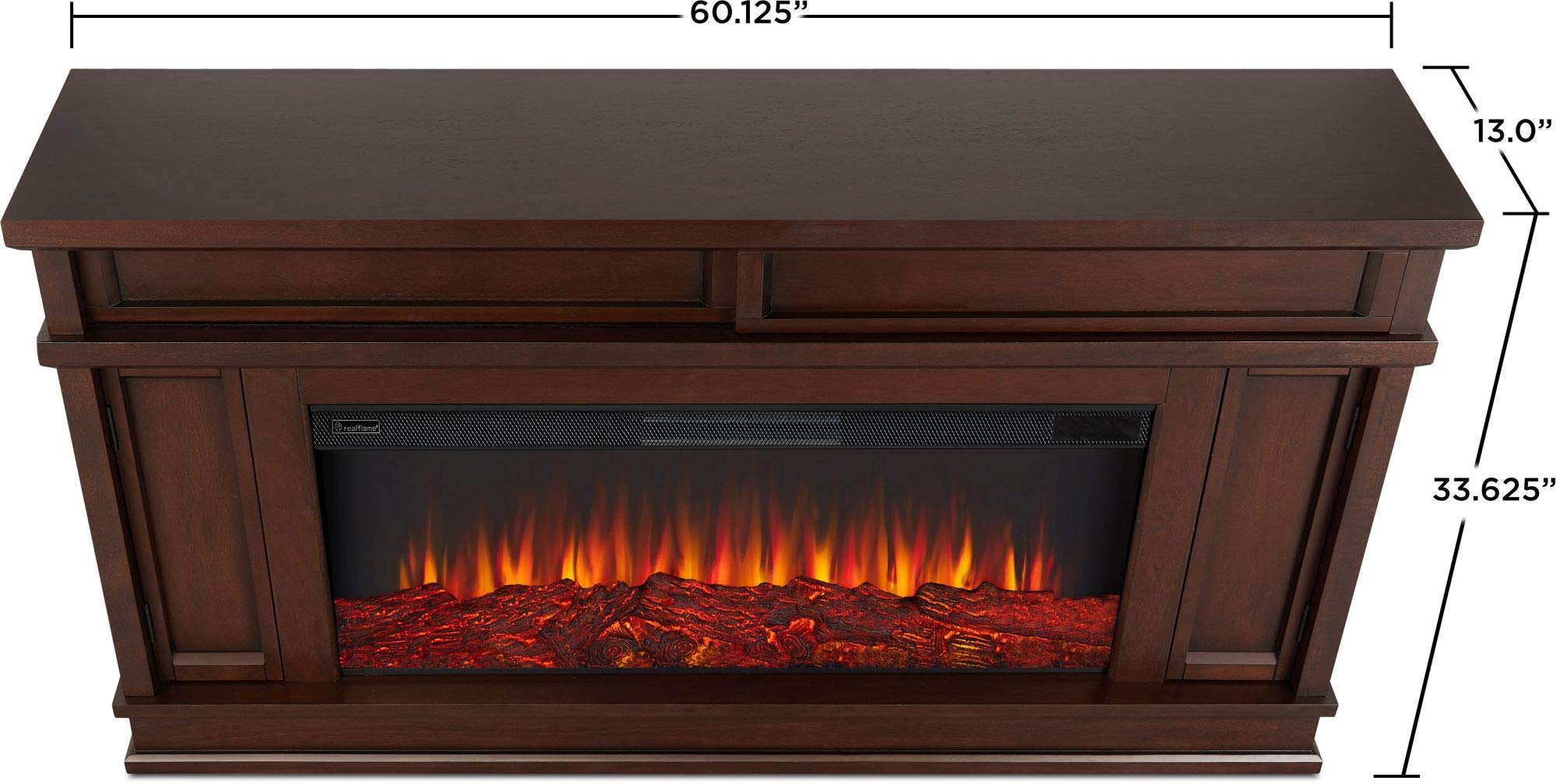 Torrey 60" Landscape Electric Fireplace TV Stand in Dark Walnut by Real Flame