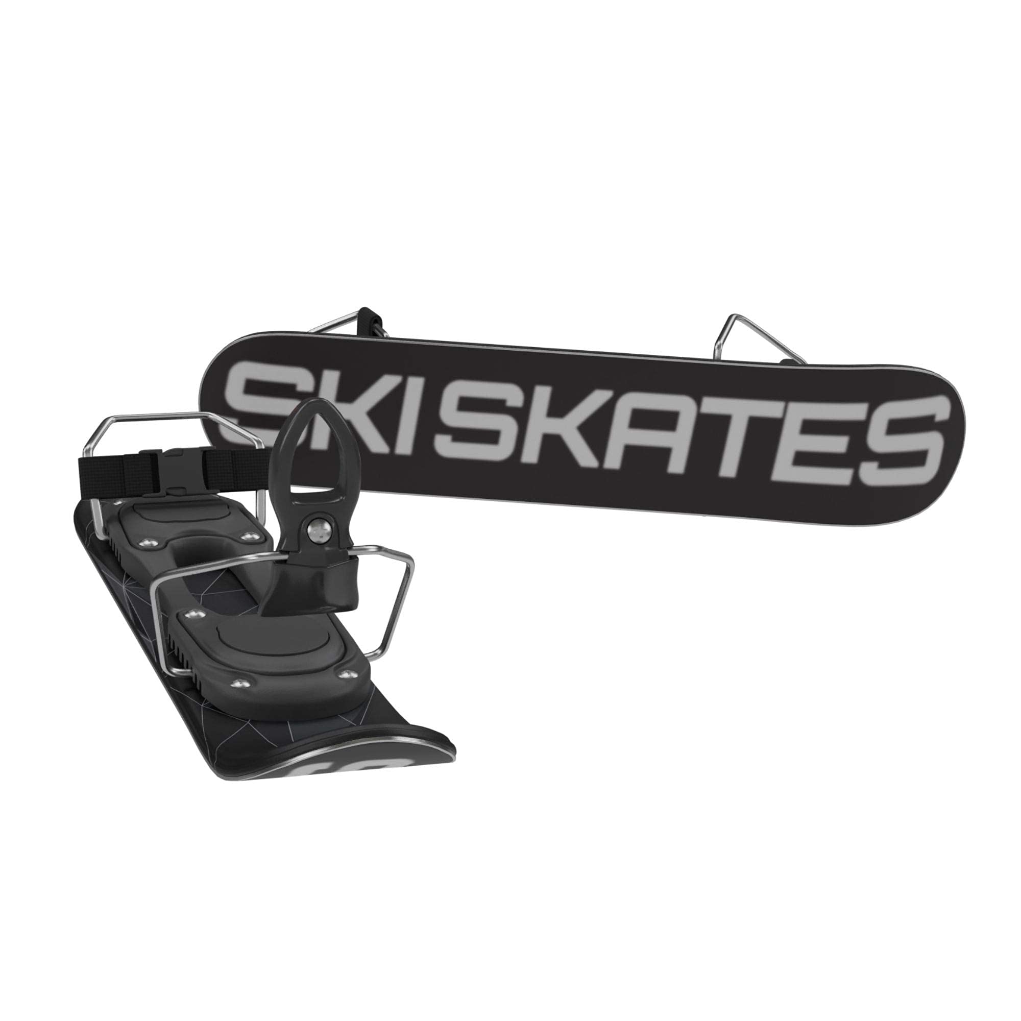 Skiskates - Short Mini Ski Skates for Snow | Skating Skis Snowblades Skiboards | Ice Skates for Snow | Shortest Skis Ever (Black | for Ski Boots)