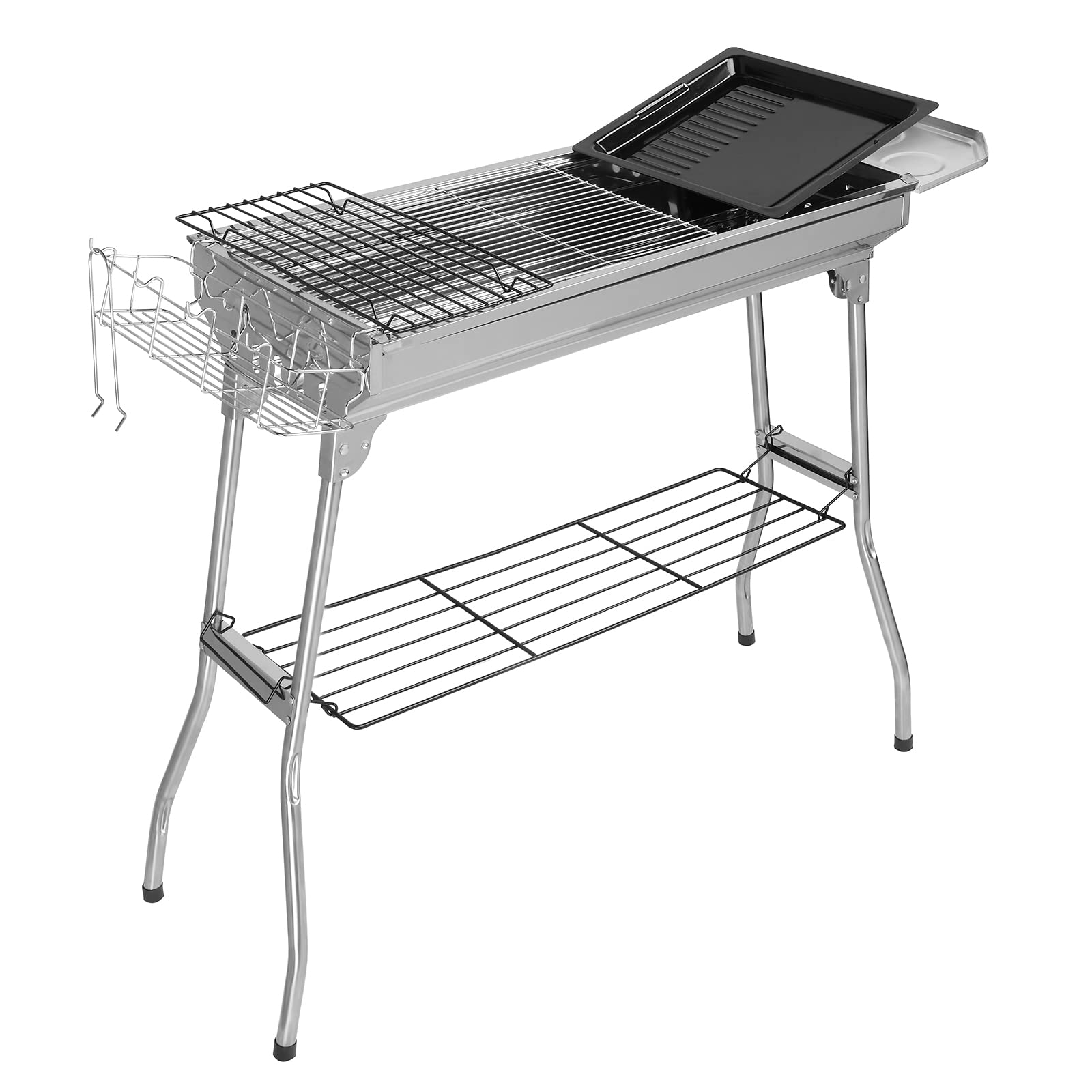 Mini Portable Stainless Steel Grill Portable Folding Charcoal Grill Outdoor BBQ for Camping, Picnics, Backyard Barbecues, Easy Setup, Storage Portable Charcoal Grill for Camping 100 x 31 x 71cm