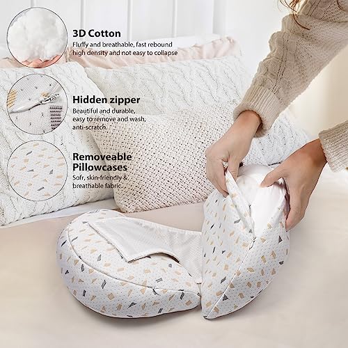 Pregnancy Pillows for Pregnant Women Left Sleeping, Body Maternity Pillows to Support Women's Belly, Back, Legs, HIPS with Detachable and Adjustable Pillow Cover, H Shape Grey