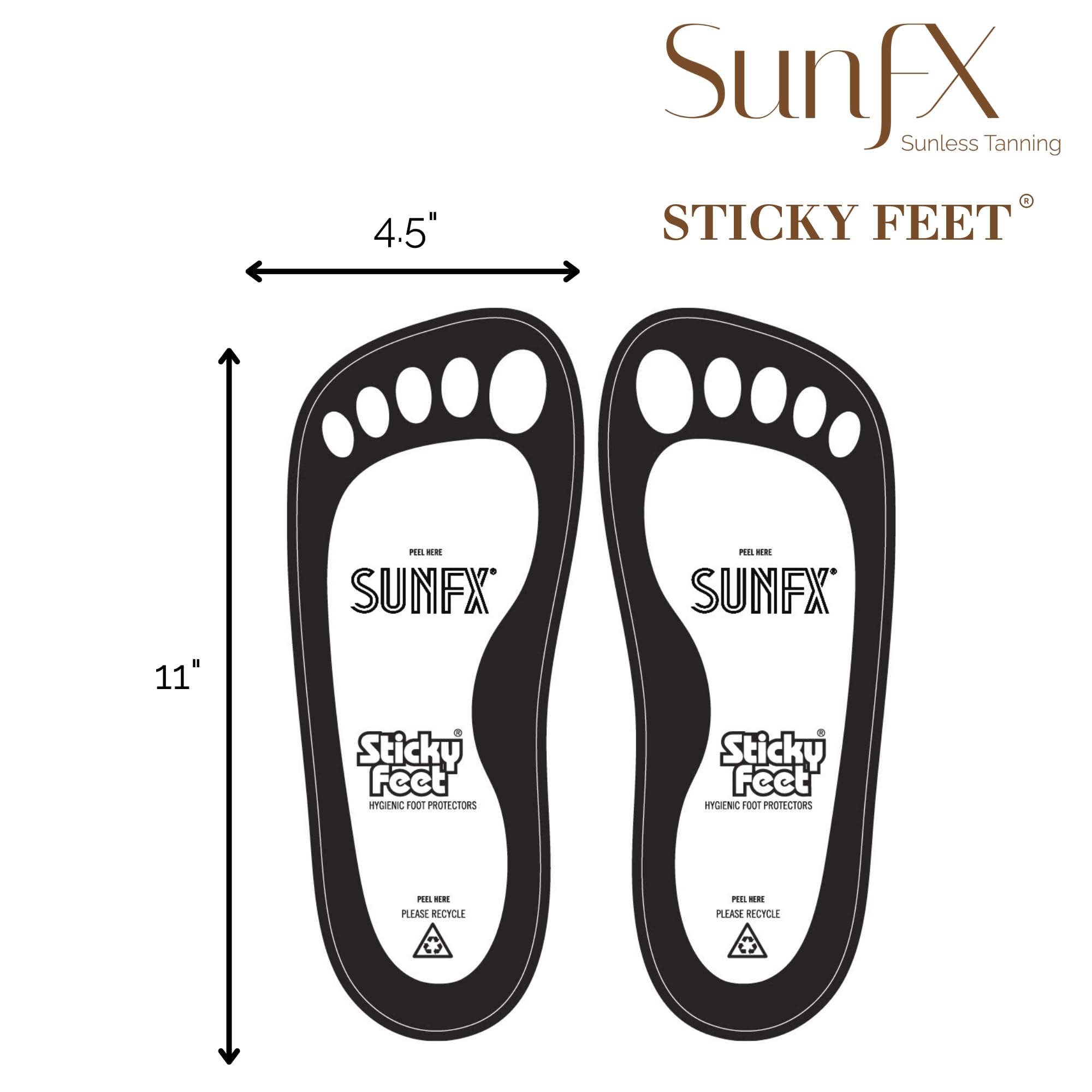 SunFX Disposable Sticky Feet Protectors (25-PAIRS) Spray Tan Feet Protector Pads for Sunless Airbrush Tanning